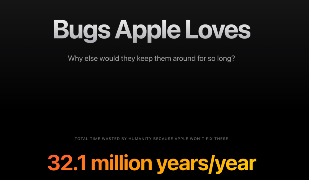 【話題】Appleが“放置しているバグ”だけを集めたサイト「Bugs Apple Loves」が登場 - はまLABO！